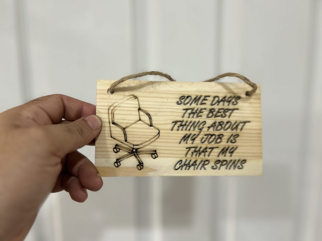 Spinning Chair Sign – "The Best Thing About My Day" - WilmerWoodWorks