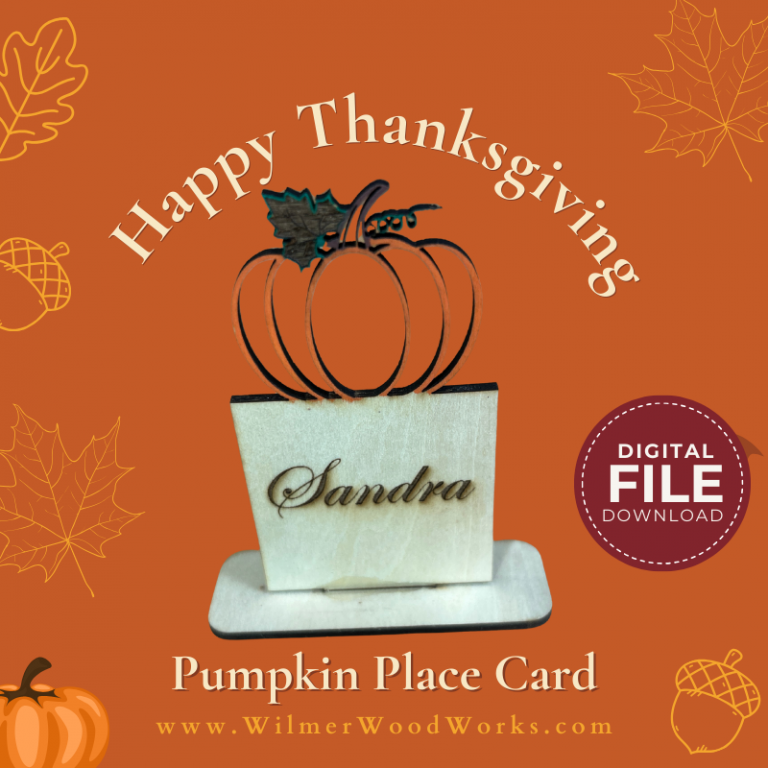 Laser Cut Pumpkin Name Card SVG – Thanksgiving Table Decor ...